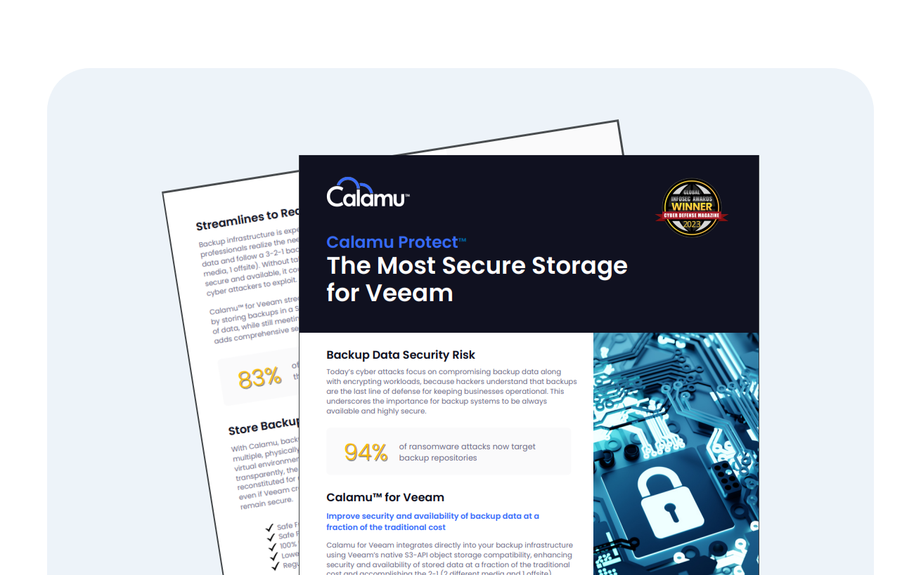 Calamu Protect™ For Veeam Info Sheet | Download